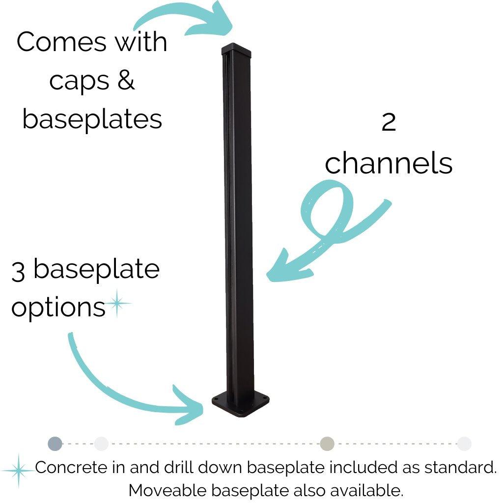 4ft High Post Black | Stylish And Durable Garden Post – Screen With Envy