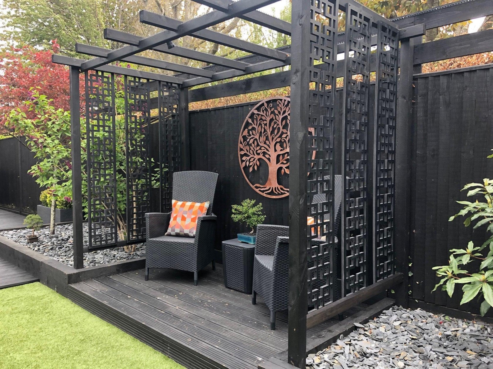 Cubed Garden Trellis 6ft x 1ft – Modern Outdoor Privacy