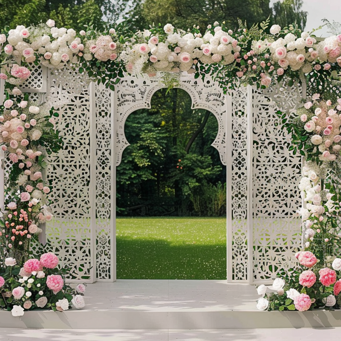 Romantic Trellis Arch Fence Wallpaper – Screen With Envy
