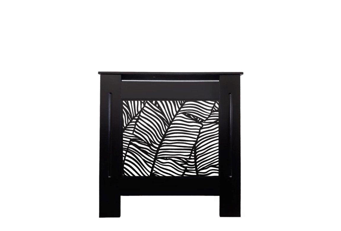 Black Verdure Radiator Cover 112cm - Modern & Elegant