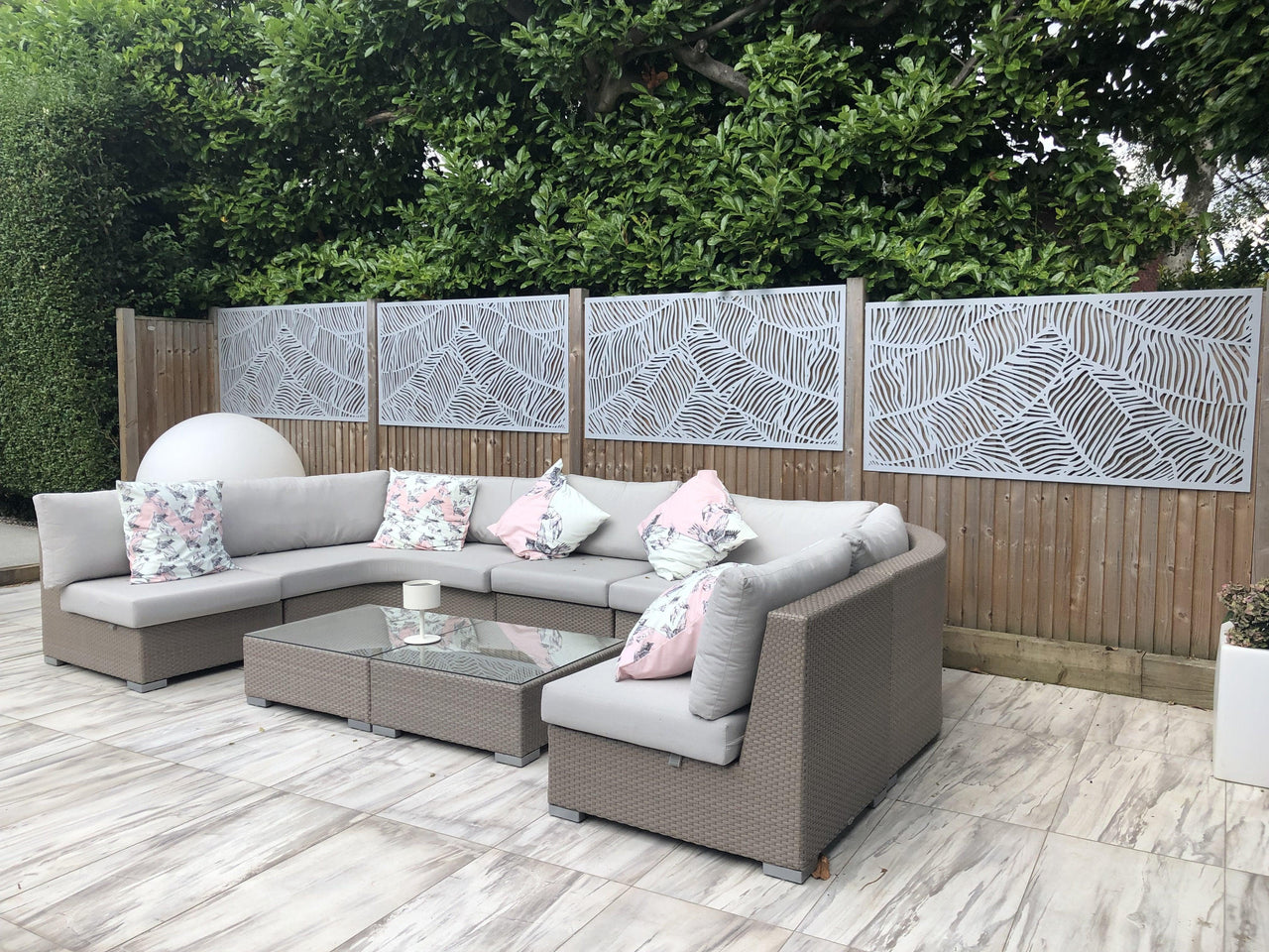 Verdure Large Garden Screen Dove Grey 6ft x 3ft-Modern Style – Screen ...