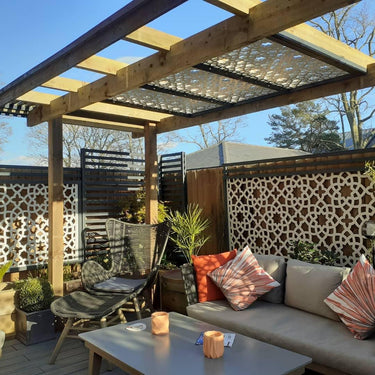 Cream Alhambra Large Garden Screen 6ft x 3ft – Elegant Fence – Screen ...